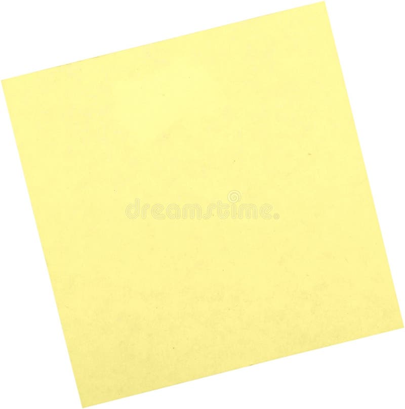 Yellow Sticky Note - Isolated Stock Image - Image of memo, sticky ...