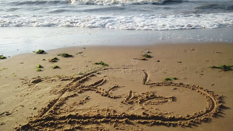 Message in the sand stock photo. Image of message, shot - 108292720