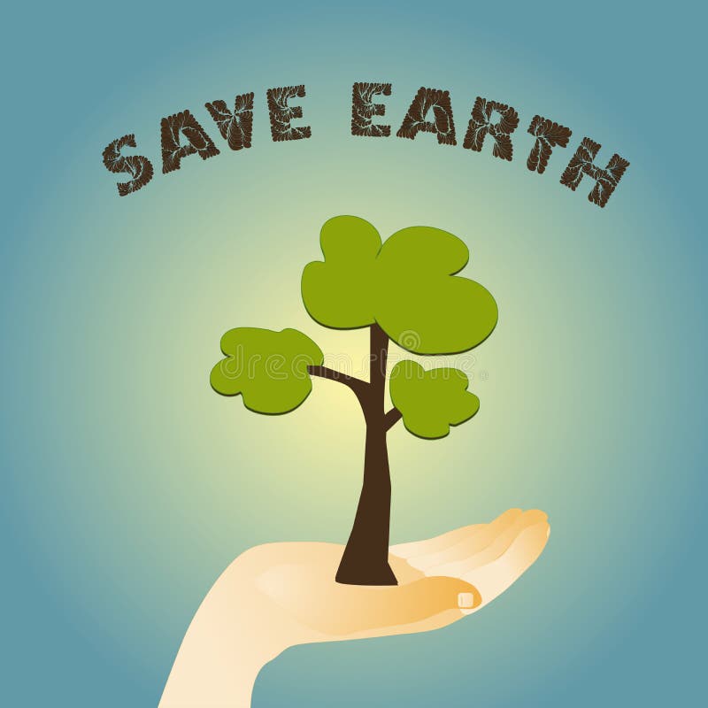 A Message of Save Earth on World Earth Day Stock Vector - Illustration ...