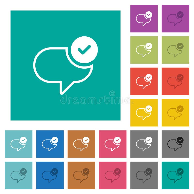 Message Sent Square Flat Multi Colored Icons Stock Vector ...