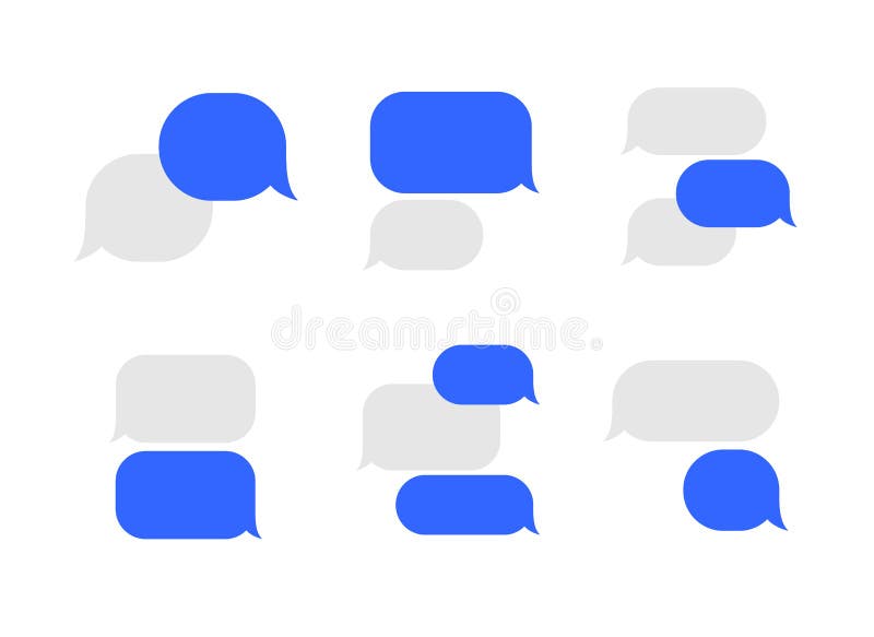 Message Service Flat Bubbles Icon Set Stock Vector - Illustration of ...