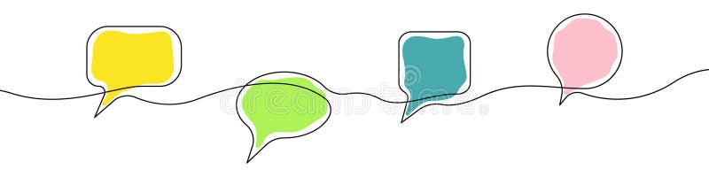 Message Set Icon Line Continuous Drawing Vector. One Line Color Hint ...