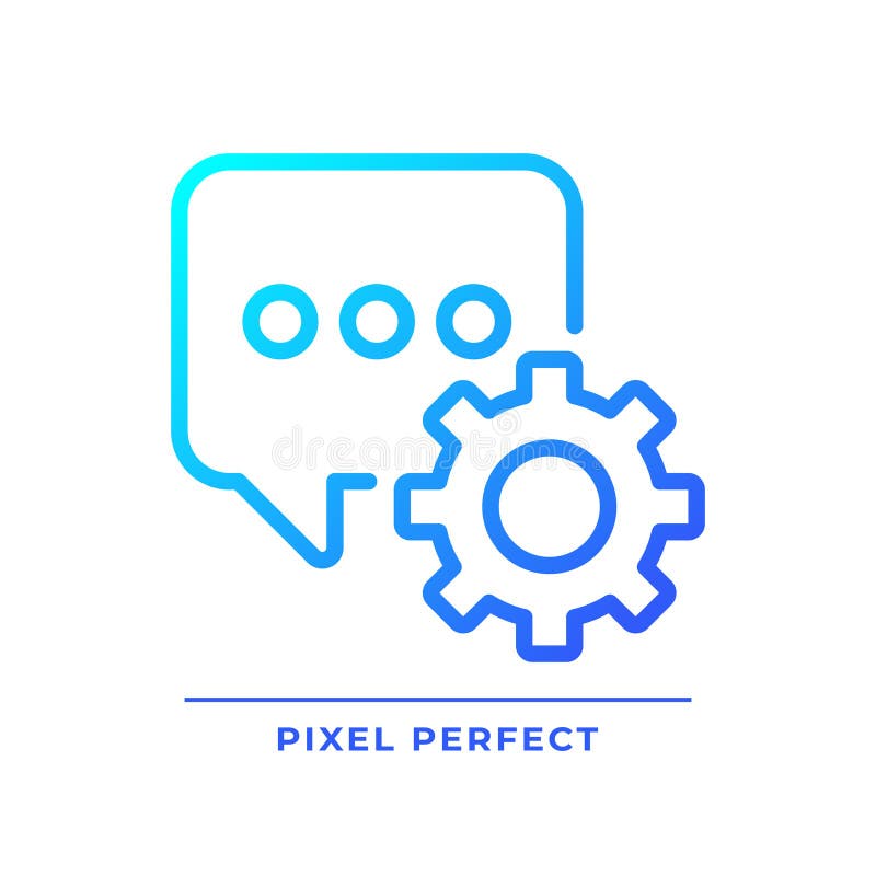 Message Settings Pixel Perfect Gradient Linear Vector Icon Stock Vector ...