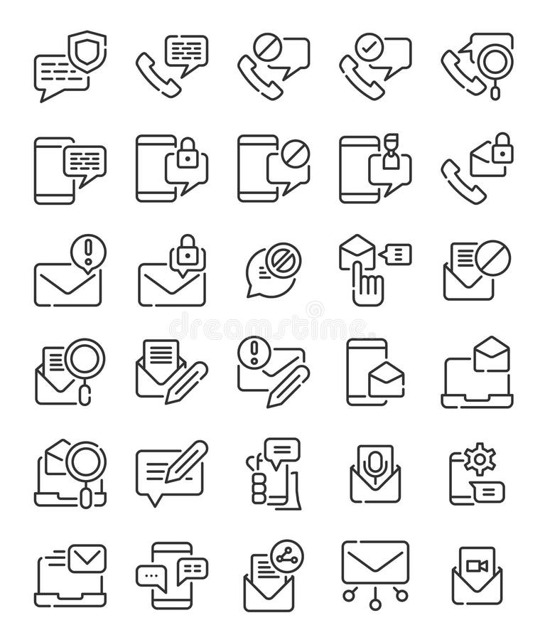 Message simple line icon stock vector. Illustration of marketing ...