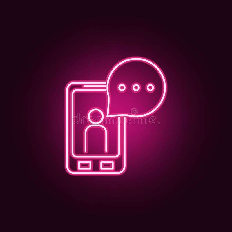 Message in Smart Phone Icon. Elements of Media in Neon Style Icons ...