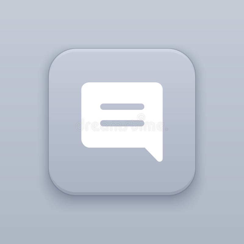 Message, Sms, Gray Vector Button with White Icon Stock Vector ...