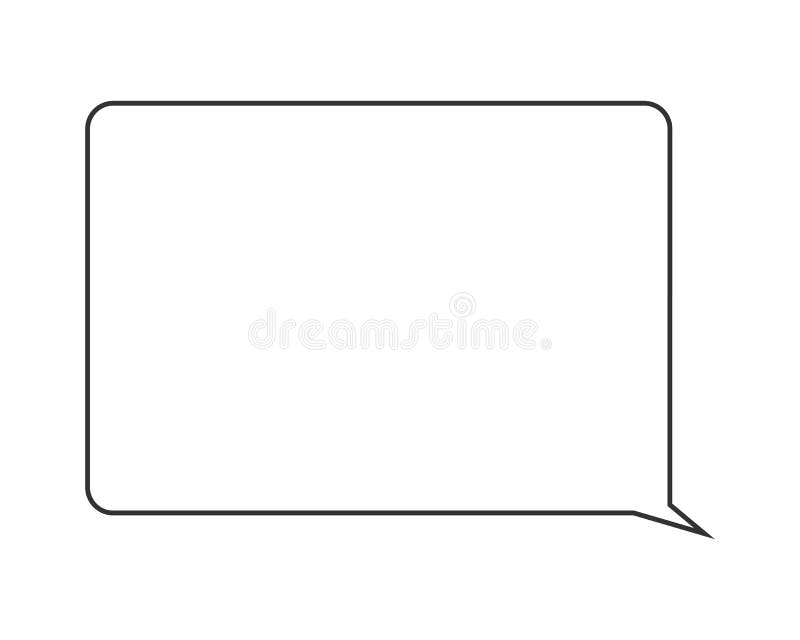 Message or Speech Bubble in Outline Style. Empty Chat Frame Template ...