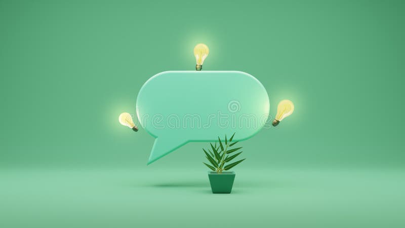 Message Status Box 3D Rendered, Idea or Education Status Box Stock ...
