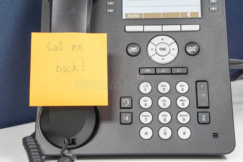Message on Sticky Note of Calling Back Attach on IP Phone Stock Image ...