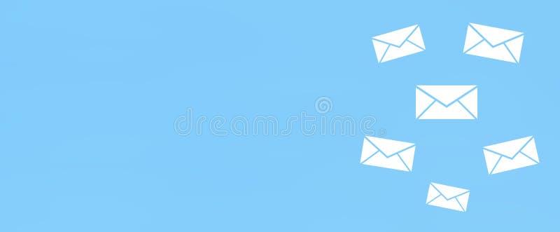 Message Symbols on Blue Background. Space for Your Text Stock Image ...
