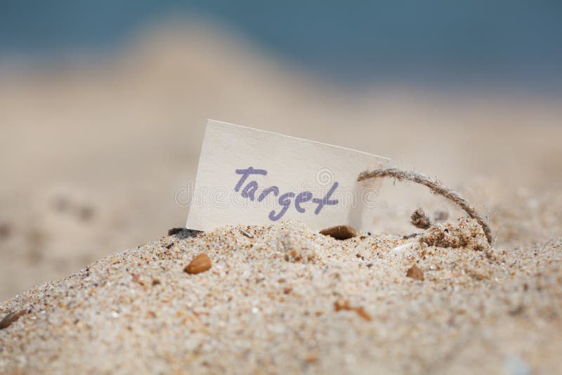 Message Target on the sand stock image. Image of device - 75401371