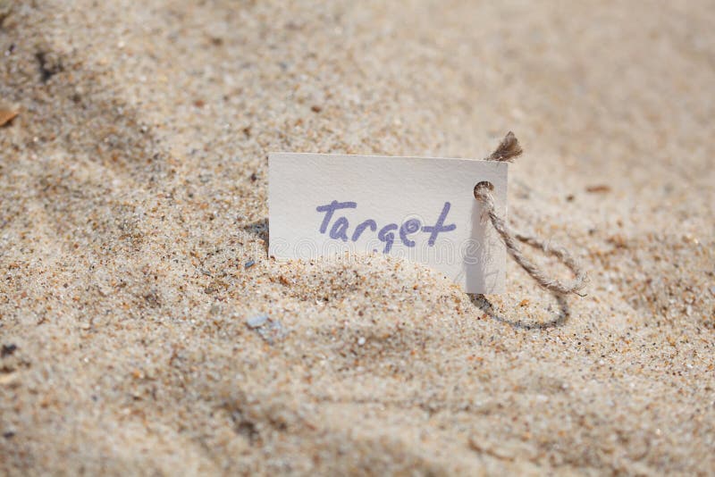 Message Target on the sand stock image. Image of line - 75401373