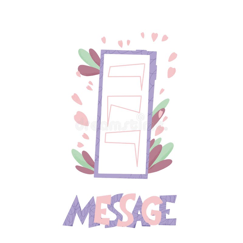 Message Text with Envelop and Phone Mail Stock Vector - Illustration of ...