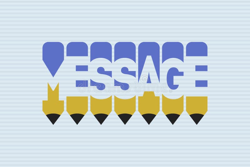 Message Text with Pen Symbol Creative Ideas Design Stock Vector ...