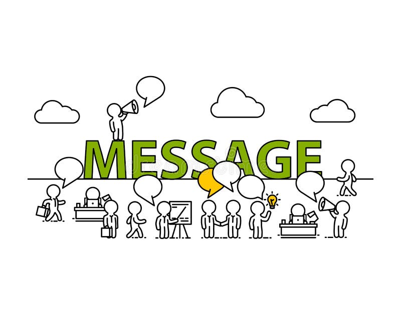 Message Text Work Office with People. Stock Vector - Illustration of ...