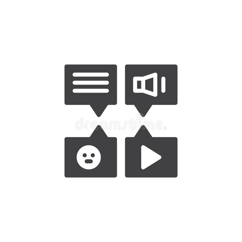 Message types icon vector stock vector. Illustration of speaker - 106324412