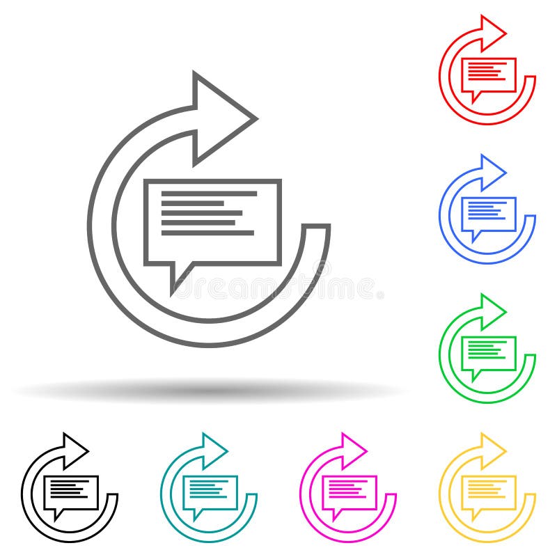 Message Update Multi Color Style Icon. Simple Thin Line, Outline Vector ...
