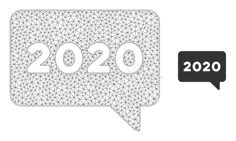 2020 Message Vector Mesh Wire Frame Model Stock Vector - Illustration ...