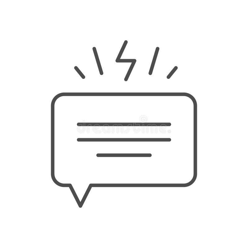 Message Warning Line Outline Icon Stock Illustration - Illustration of ...