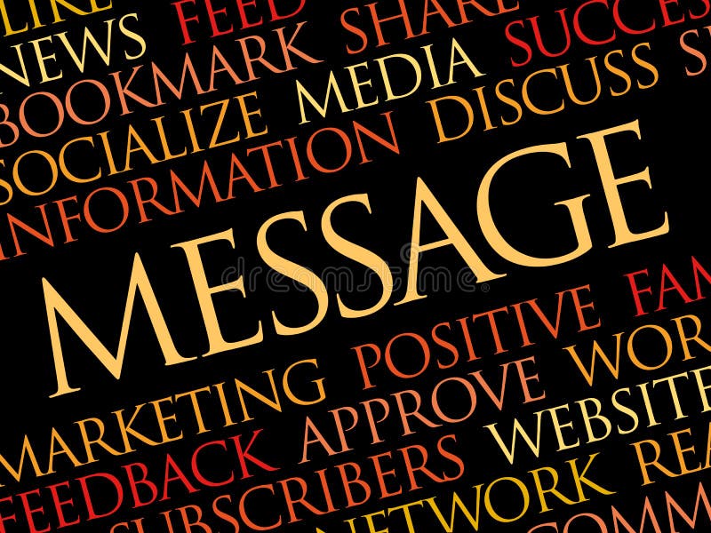 Message word cloud stock illustration. Illustration of media - 199187216