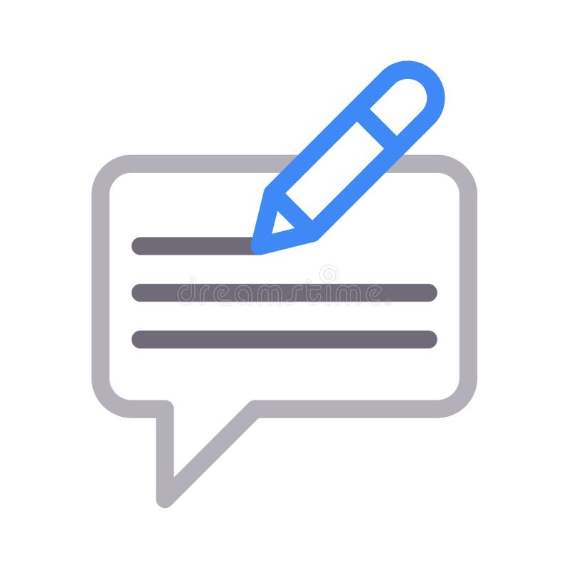 Message Write Vector Color Line Icon Stock Illustration - Illustration ...