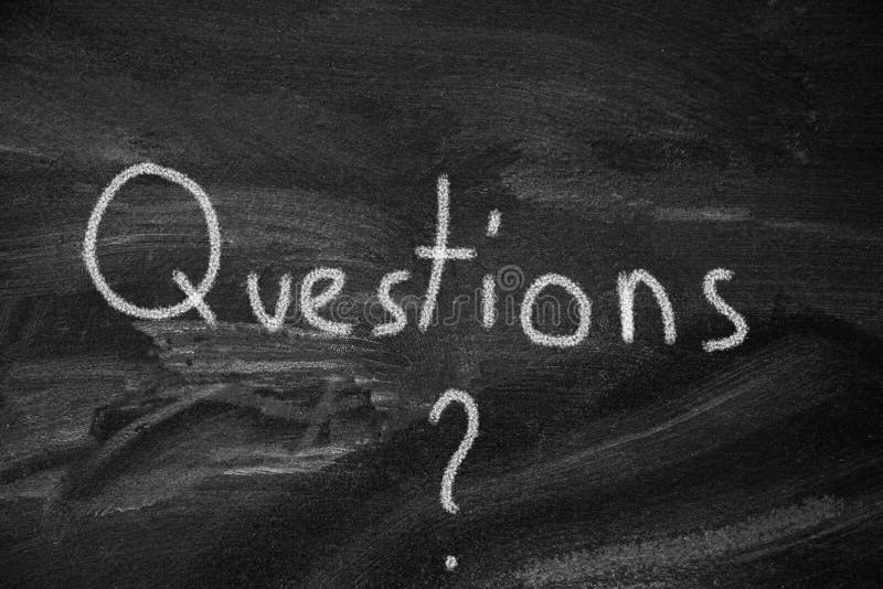 Chalk Board with Questions Message Stock Photo - Image of aged ...