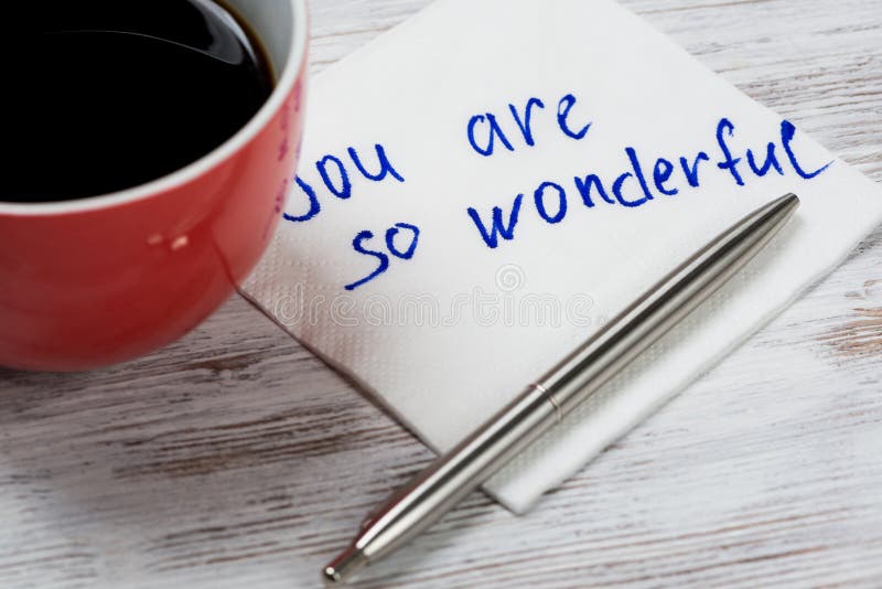 Message written on napkin stock photo. Image of espresso - 64611480