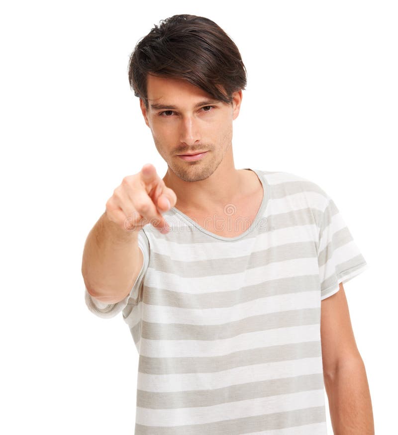 This Message is for You. Handsome Young Man Pointing Directly at the ...