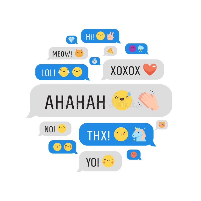 Messages Avec L'illustration De Cercle D'emoji Et De Textes ...