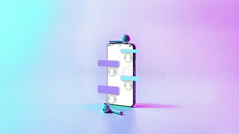 Messages Bubbles Sms Chat. Text Notification Conversation on Smartphone ...