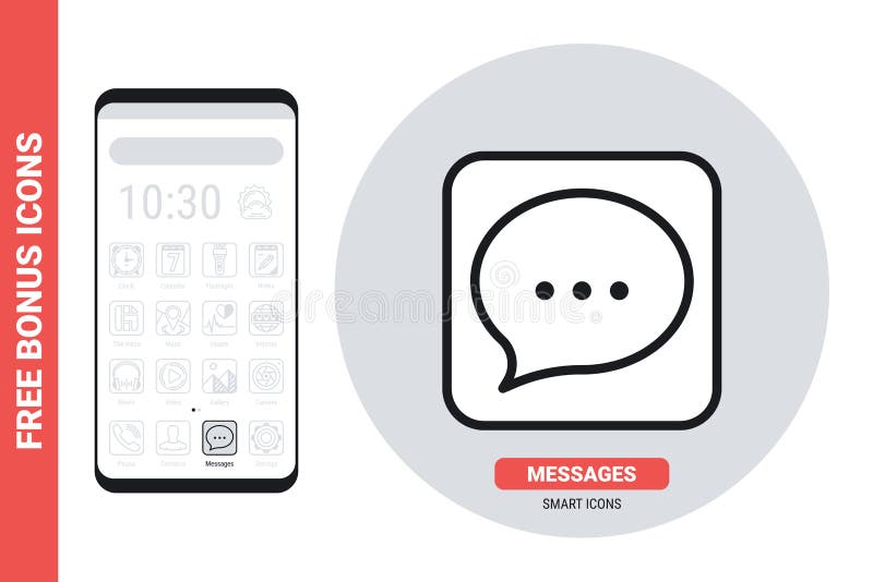 Messages, Chat or Messenger Application Icon for Smartphone, Tablet ...