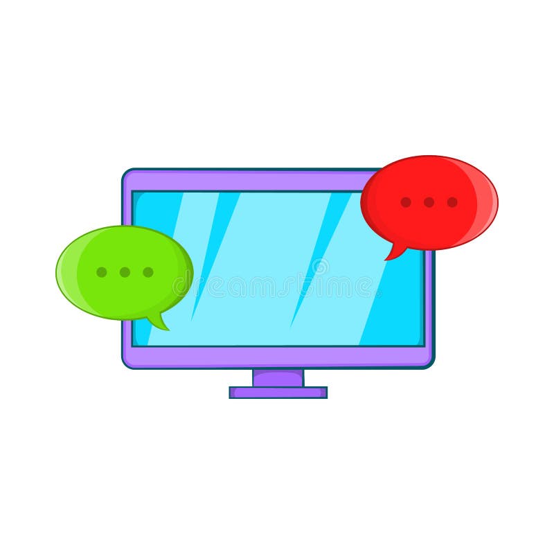 Messages on Computer Icon, Cartoon Style Stock Vector - Illustration of ...