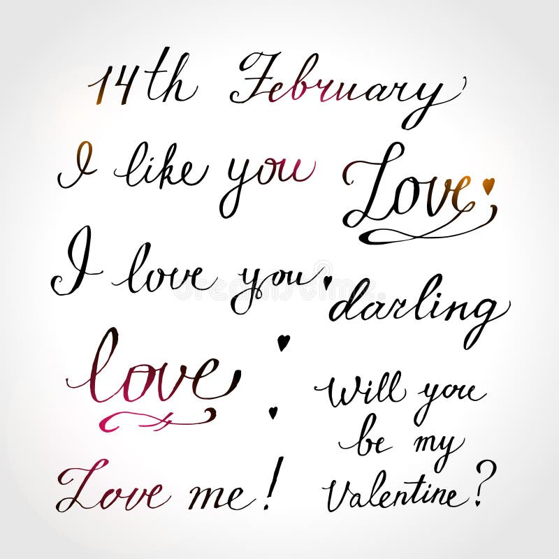 Messages D'amour, Labels Heureux De Saint-Valentin Illustration de ...