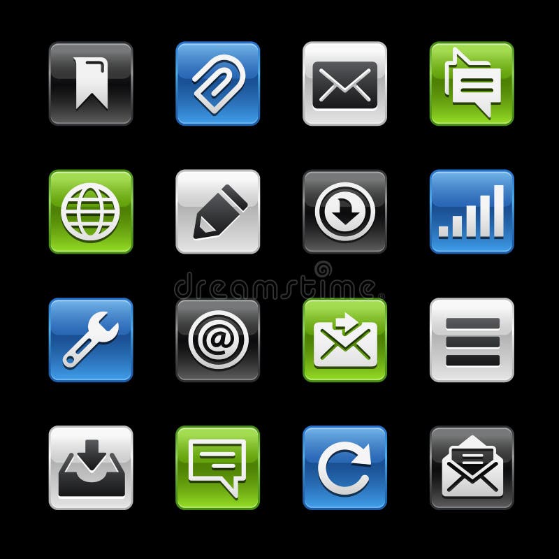 Messages Glossy Buttons stock vector. Illustration of apps - 56464179