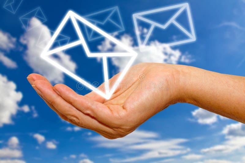 Messages in hand stock photo. Image of internet, communication - 27296982