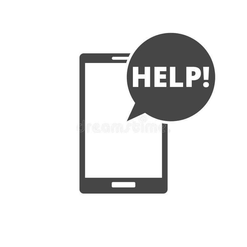 Messages Icon with Help Speech Bubble Stock Vector - Illustration of ...