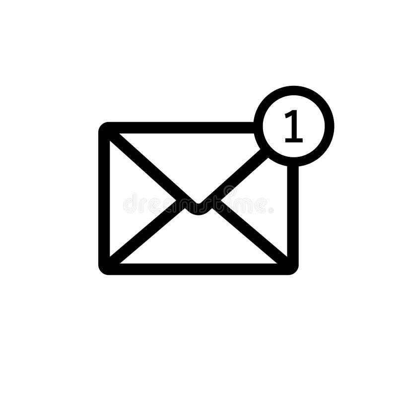 Two New Messages Icon with Notification. Envelope with Incoming Message ...