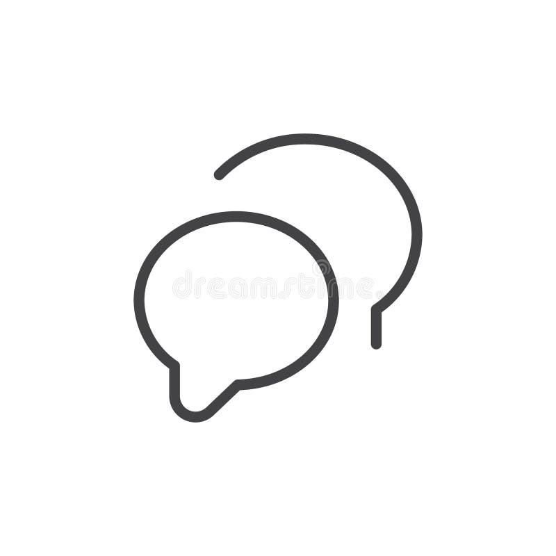 Messages Icon Thin Outline Art Symbol Stock Vector - Illustration of ...