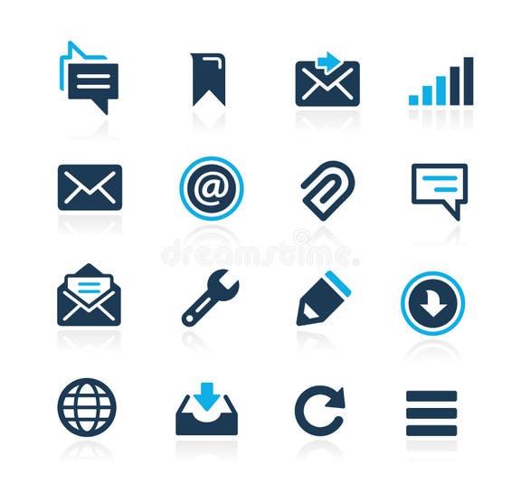 Messages Icons Azure Series Stock Vector - Illustration of phone ...