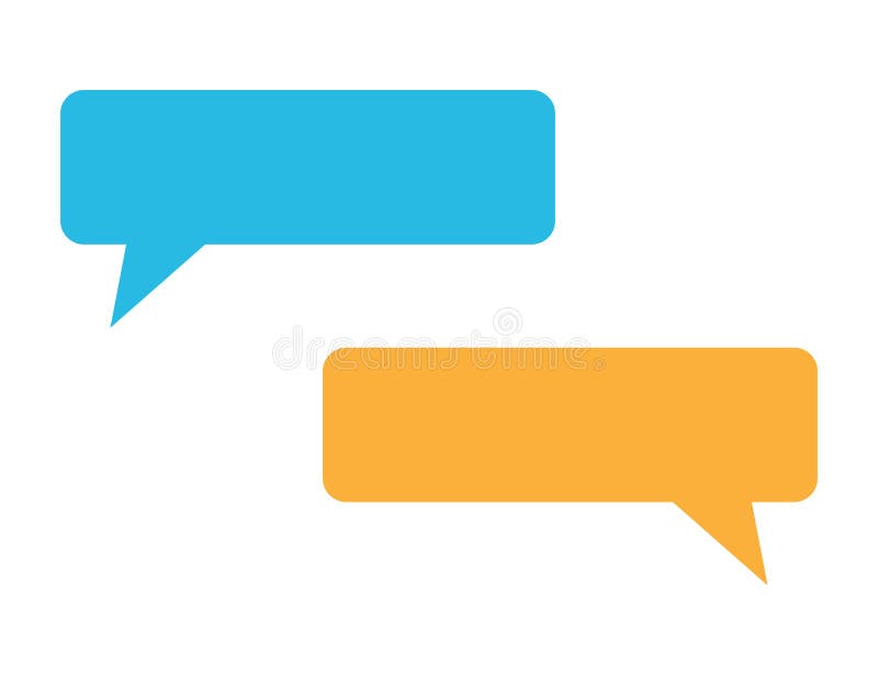 Messages Mockup in Blue and Orange Colors. Bubble Chat Template of ...
