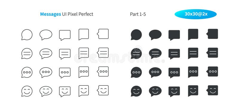 Messages UI Pixel Perfect Well-crafted Vector Thin Line and Solid Icons ...