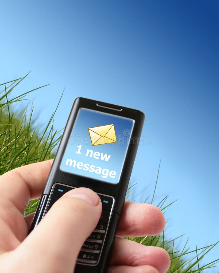 Messaggio trasmesso. immagine stock. Immagine di cellulare - 9404275