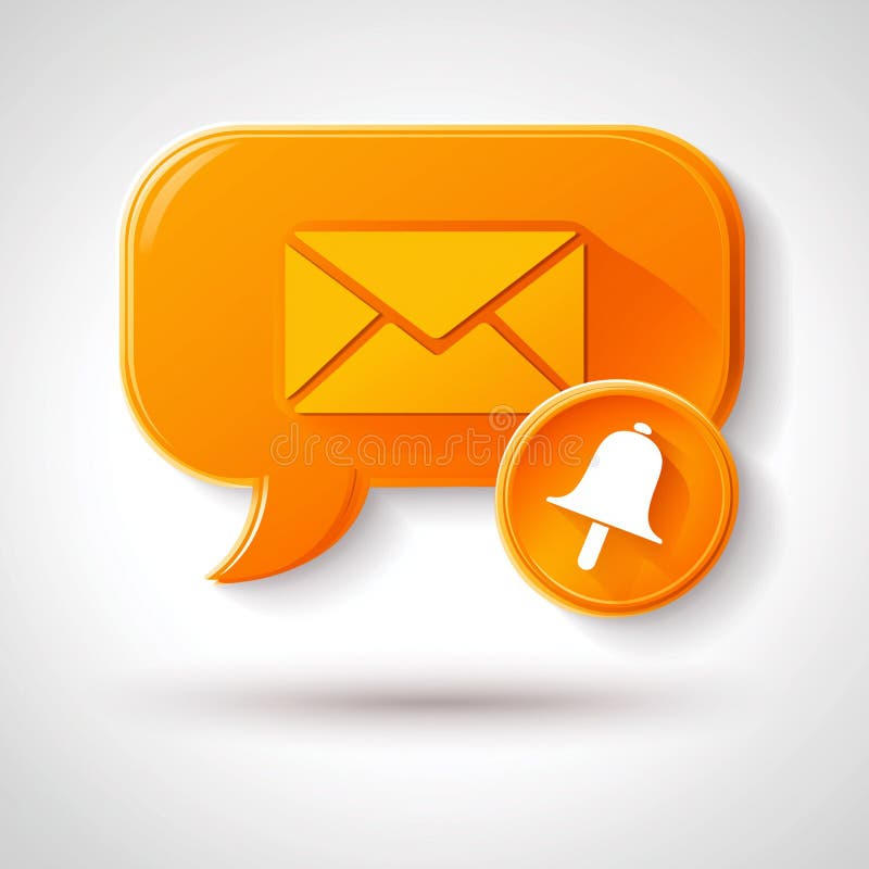 Messaging and Alert System Notification Icon Design Stock Illustration ...