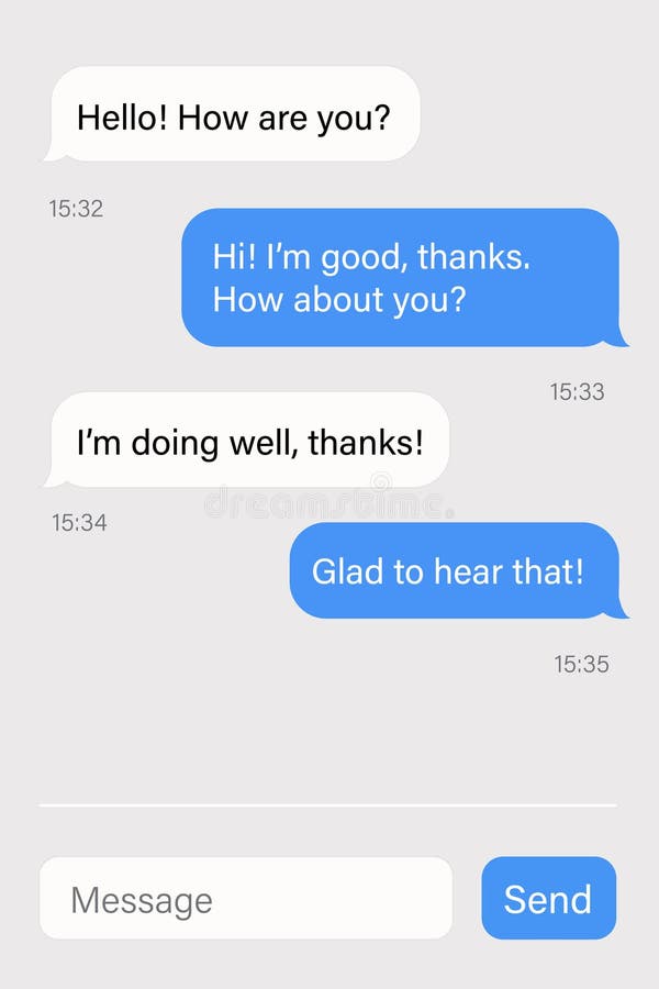 Messaging App Chat Screen with Speech Bubbles Displayed Stock Vector - Illustration of text ...