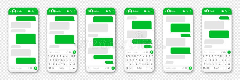 Messaging App Design, User Interface. Blank SMS Text Frame ...