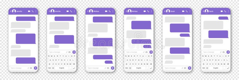Messaging App Design, User Interface. Blank SMS Text Frame ...