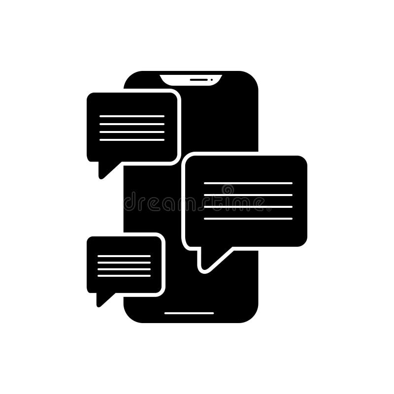 Black Solid Icon for Messaging App, Send and Chat Stock Vector ...