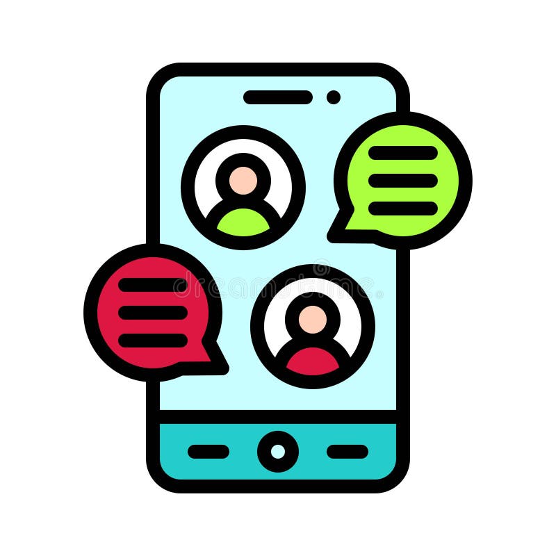 Messaging App Icon, Mobile Application Vector Illustration Stock Vector ...