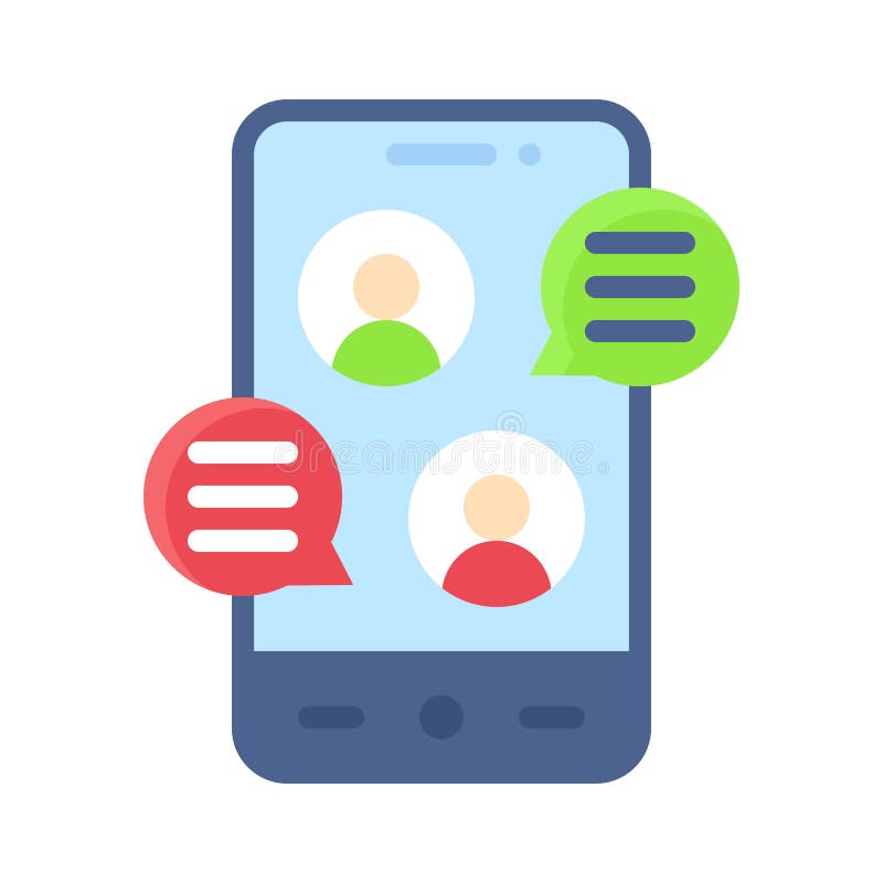 Messaging App Icon, Mobile Application Vector Illustration Stock Vector ...