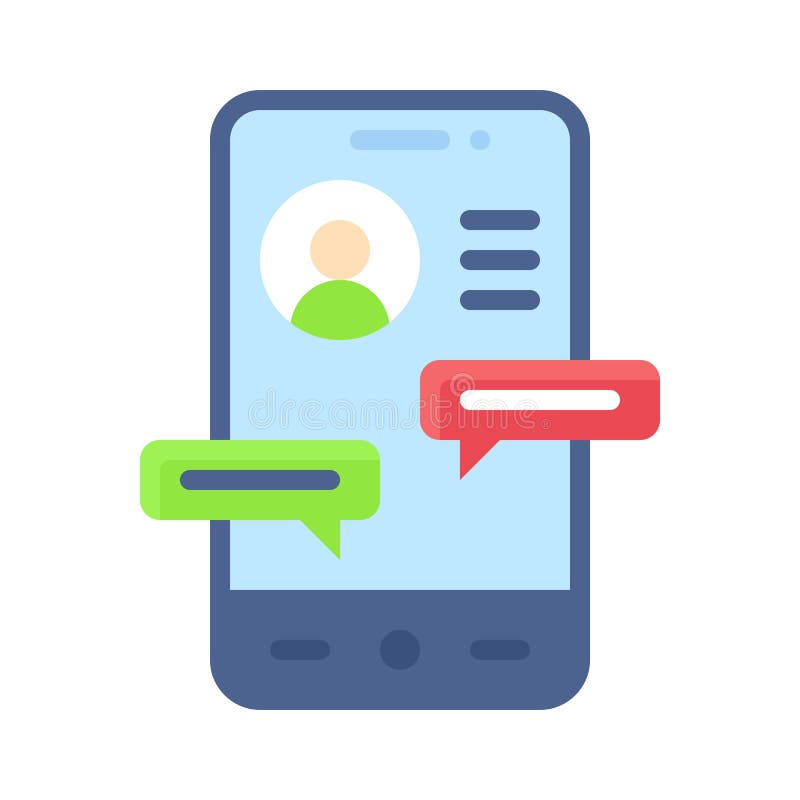 Messaging App Icon, Mobile Application Vector Illustration Stock Vector ...